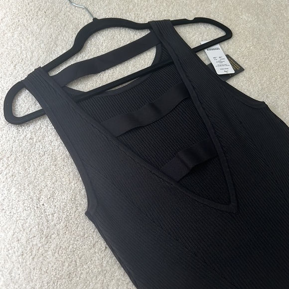 bebe | Tops | Bebe Twilight Marble Lisa Deep V Back Sweater Top Black ...